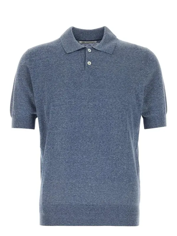Brunello Cucinelli Air Force Linen Blend Polo Shirt - Blue