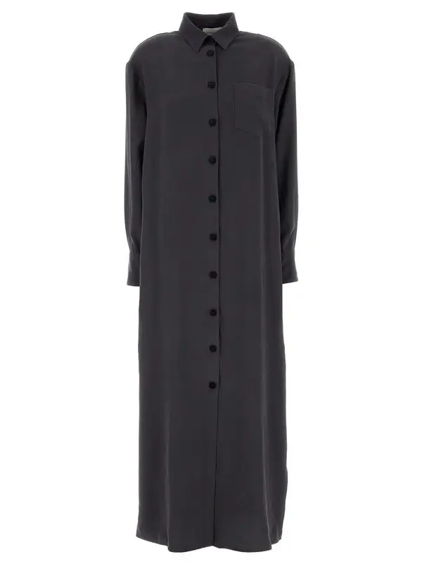 THE NINA STUDIO Graphite Viscose Blend Shirt Dress - Grey