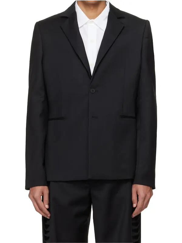 HELIOT EMIL Vibraxis Long-sleeved Wool Blazer - Black
