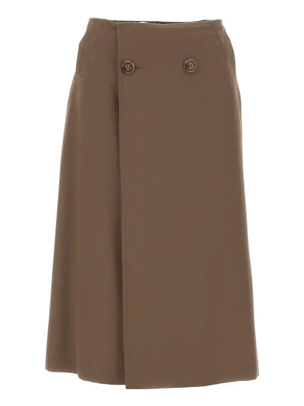 MAISON MARGIELA Wrap Midi Skirt - Brown