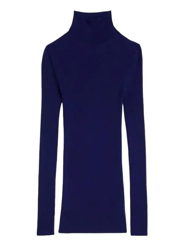 JIL SANDER High-neck Ribbed Wool Sweater - High Tide