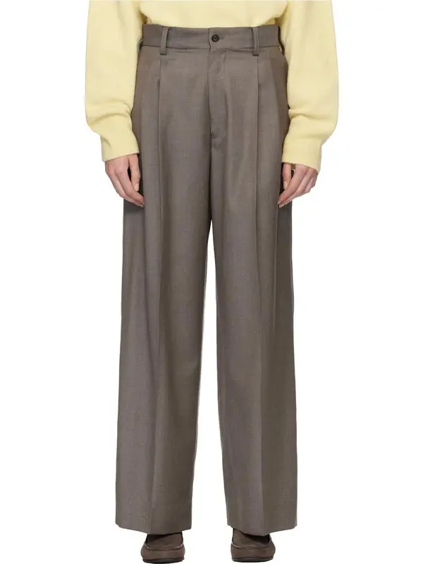 SSSTEIN Wool Wide-leg Casual Pants - Gray