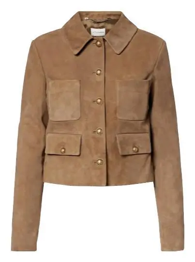 Altuzarra Suede Cropped Jacket - Brown