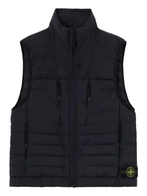 Stone Island Down Vest With Anti-drop Finish - Blue