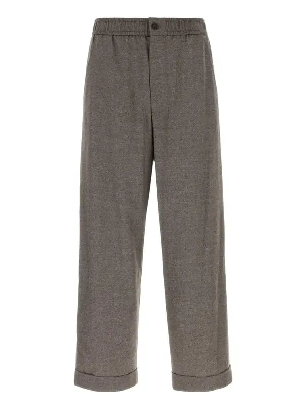 Giorgio Armani Elastic Waist Cuffed Trousers - Brown