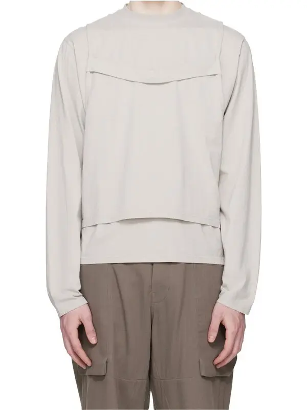 HELIOT EMIL Rein Long Sleeve T-shirt - Light Stone