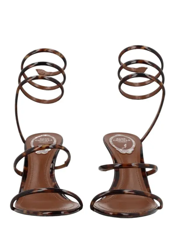 Rene Caovilla Spiral-strap High-heeled Sandals - Brown