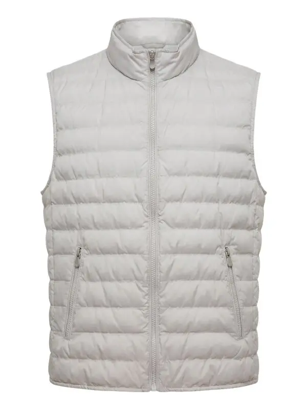 Brunello Cucinelli High-necked Sleeveless Down Vest - Gray