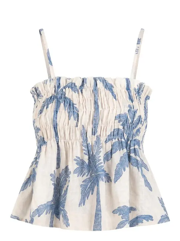 Carmen Says Elio Smocked Top - Blue