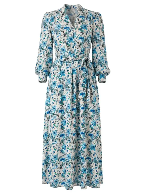 FRANCHETTI BOND Tomassa Garden Floral Maxi Dress - Blue