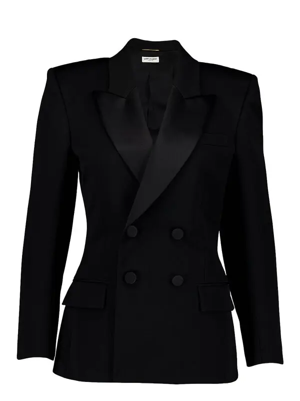 Saint Laurent Grain De Poudre Tuxedo Jacket - Black