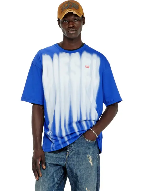DIESEL® Cotton T-shirt With Bold Logo Print - Multicolor