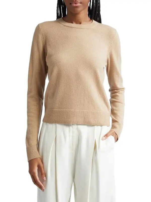 Vince Classic Crewneck Cashmere Sweater - Camel