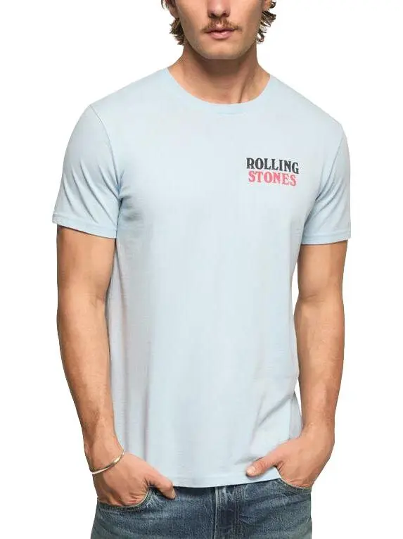 Lucky Brand Rolling Stones Tongues Graphic T-shirt - Cerulean