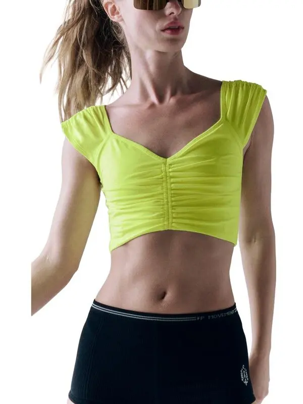 Free People Breathe Deeper Crop Top - Highlighter