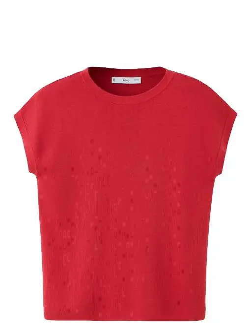 Mango Relaxed Fit Cotton Blend Dolman Sleeve Sweater - Red