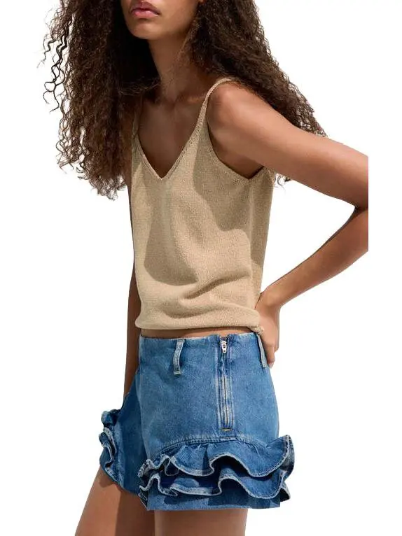 Mango V-neck Camisole - Sand