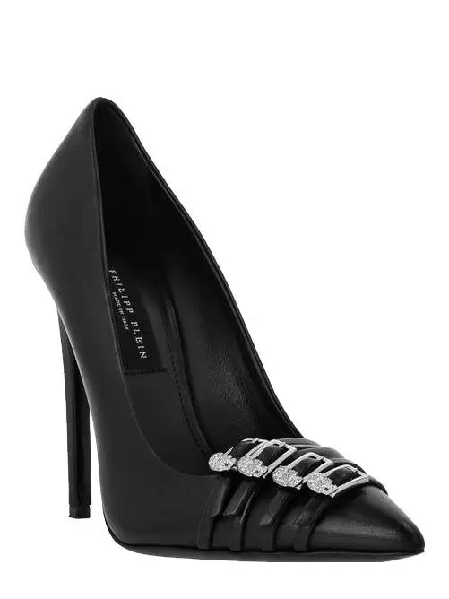 Philipp Plein Multi-strap Nappa Leather Pumps - Black