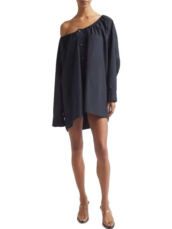 Alexander Wang Long Sleeve Cotton Button-up Shirtdress - Black