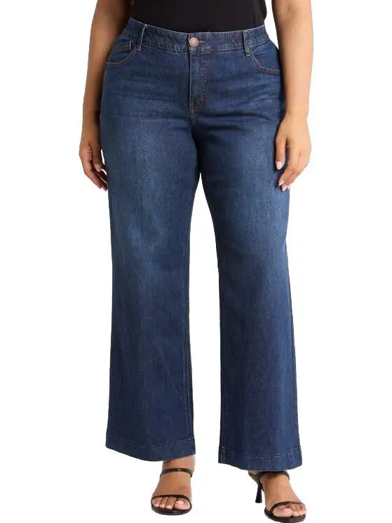 Wit & Wisdom High Waist Wide Leg Jeans - Indigo