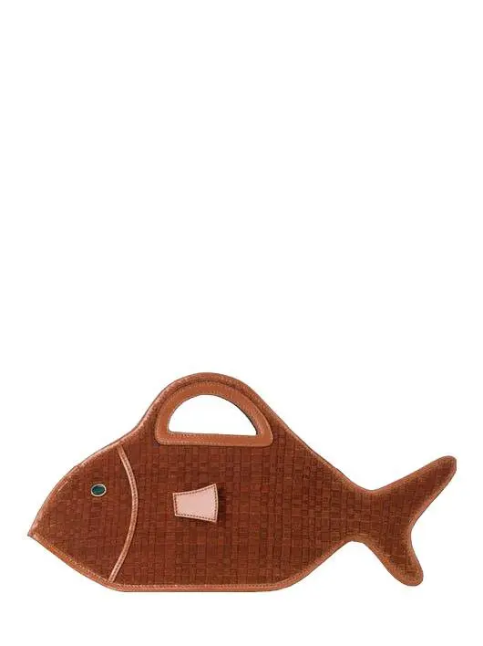 Staud Cleo Leather Fish Bag - Tabac