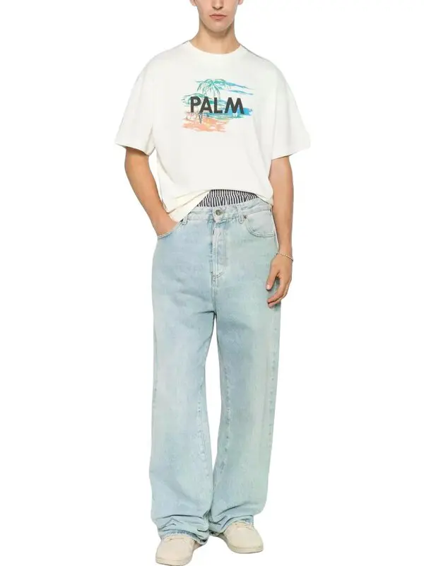 Palm Angels Graphic-print T-shirt - Neutrals