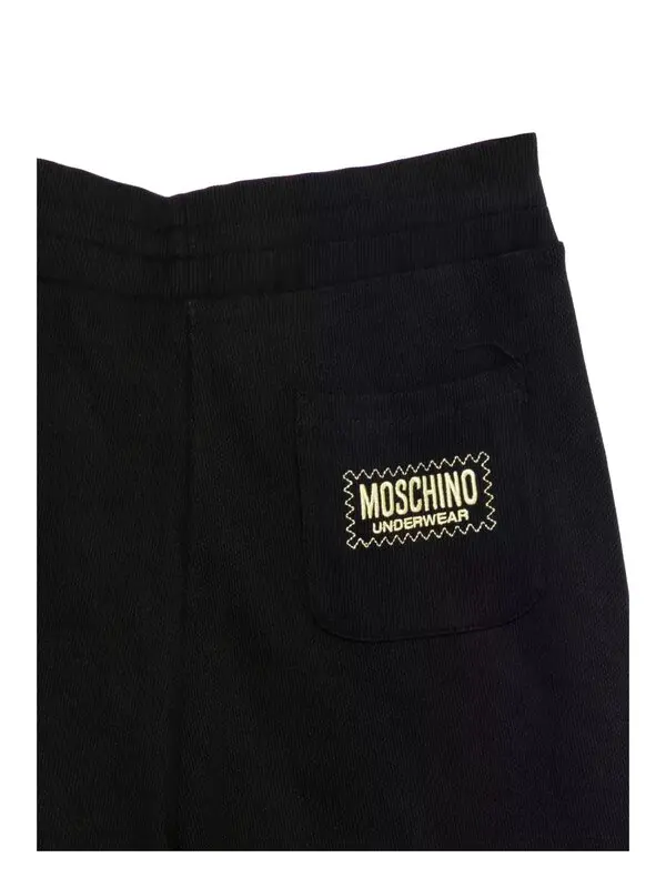 Moschino Patch Drawstring Track Shorts - Black