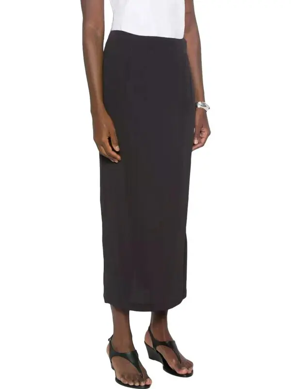 Sú Midi Skirt With Rear Slit - Black