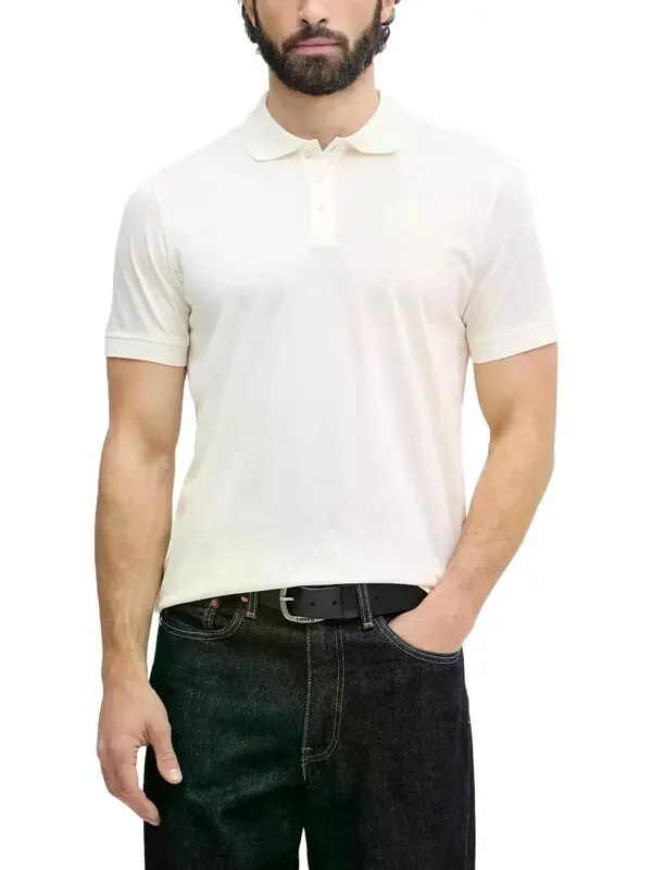 Karl Lagerfeld Logo-embroidered Short-sleeve Cotton Polo Shirt - Neutrals