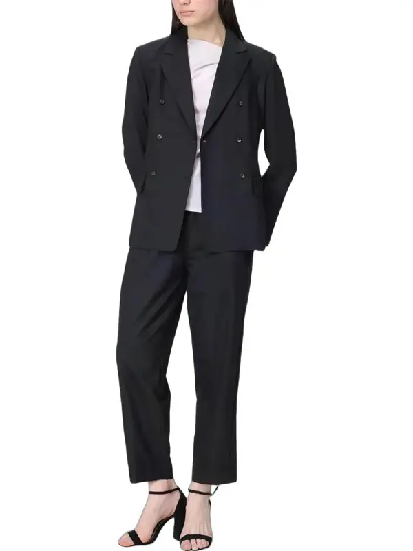 TELA Cropped Elasticated Waist Trousers - Blue