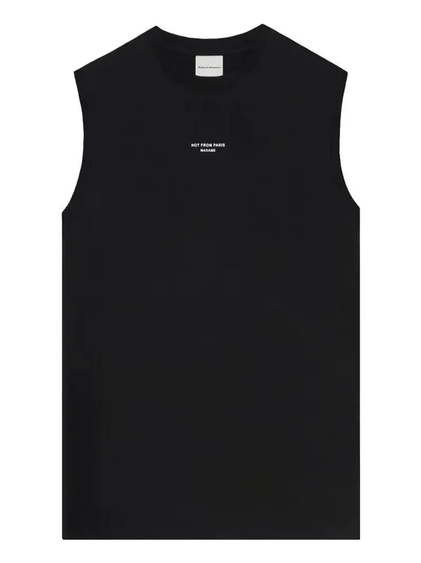 Drole De Monsieur Slogan-print Tank Top - Black