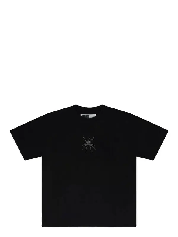 SP5DER Rhinestone-embellishment T-shirt - Black