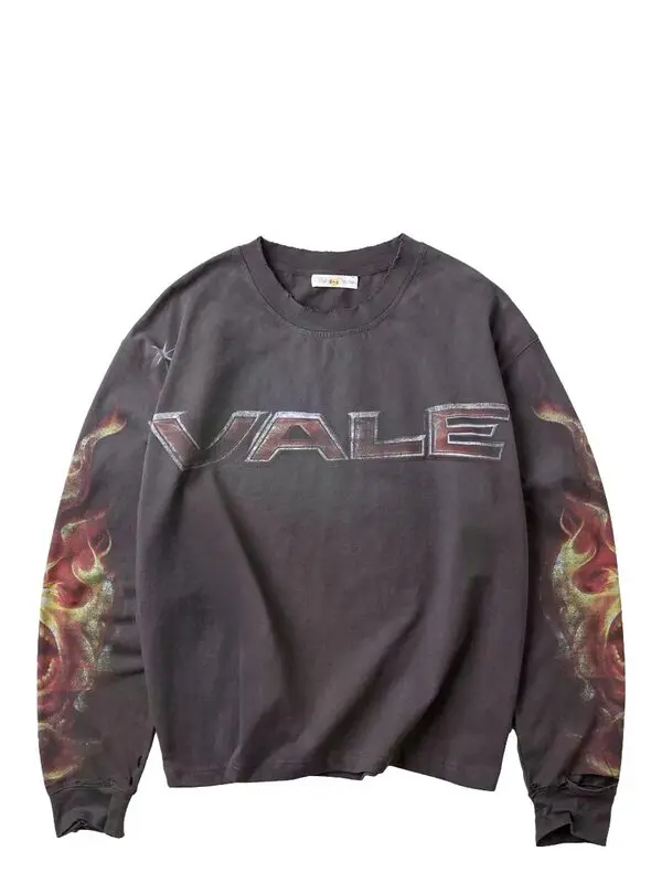 VALE FOREVER Budokai Graphic-print Long-sleeve T-shirt - Grey