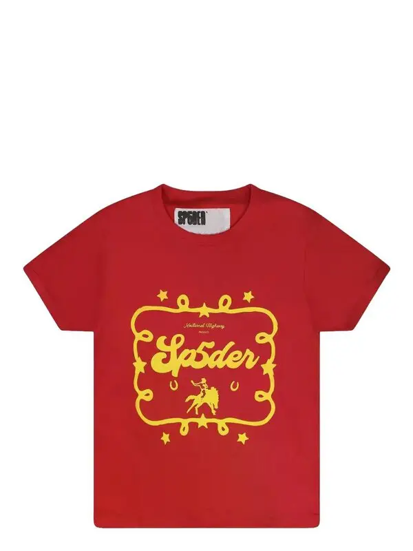 SP5DER Graphic Print T-shirt - Red