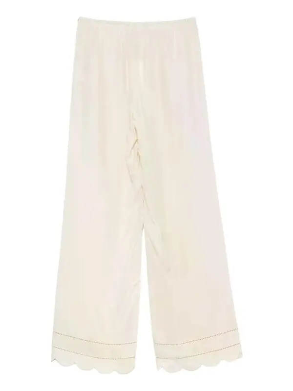 THE GARMENT Darling Scalloped-edge Side-tie Trousers - Neutrals