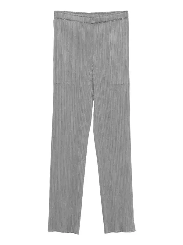 Issey Miyake Cropped Trousers With Pleated Design - Grey