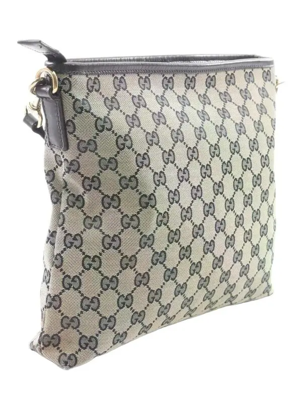 Gucci Gg Supreme Web Stripe Shoulder Bag - Neutrals