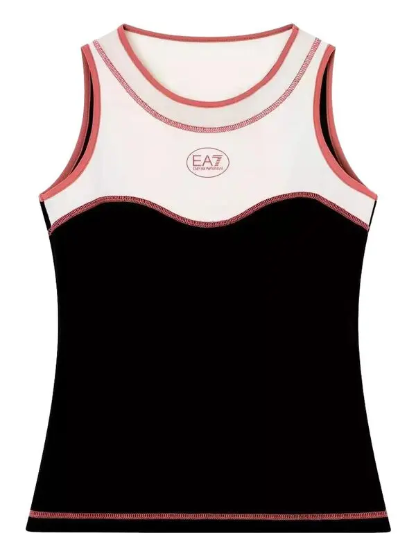 EA7 Logo-print Panelled Tank Top - Black