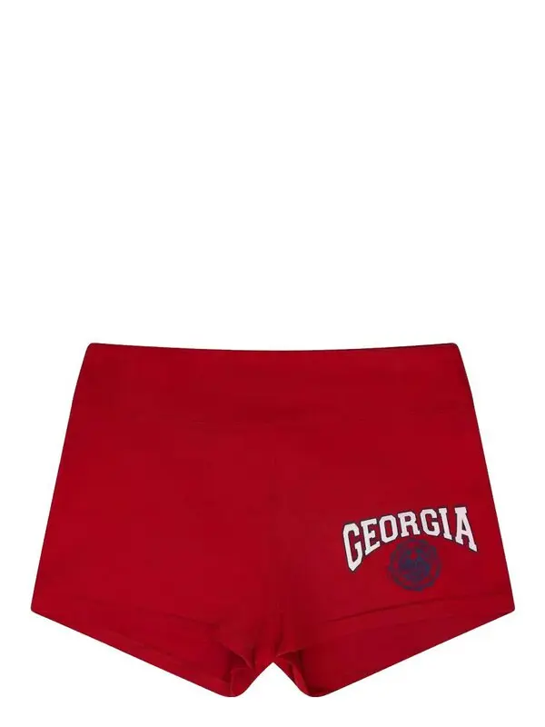 SP5DER Georgia Logo-print Mini Shorts - Red
