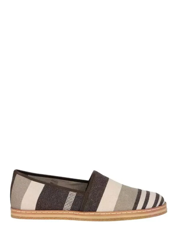 TOD'S Striped Slip-on Loafers - Brown