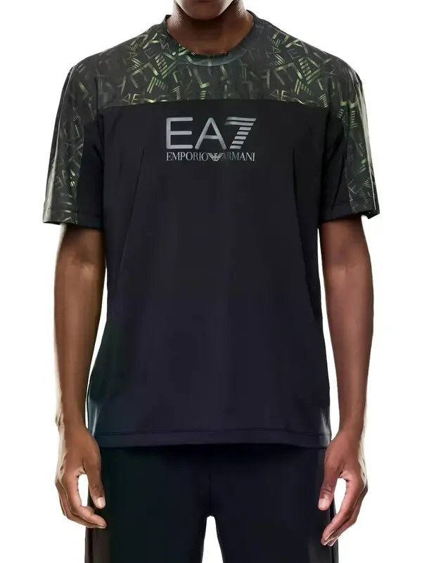 EA7 Logo-print Short-sleeve T-shirt - Black