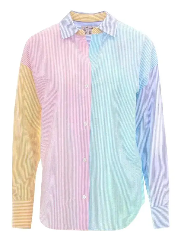 MC2 SAINT BARTH Striped Cotton Shirt - Blue