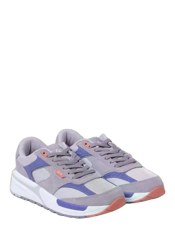 EA7 Suede Panel Lace-up Sneakers - Purple