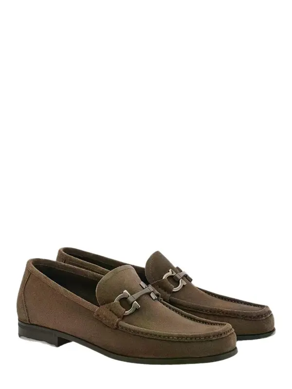 FERRAGAMO Gancini Ornament Moccasins - Brown