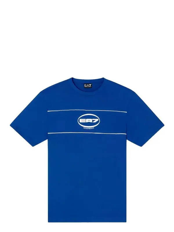 EA7 Logo-print Short-sleeve T-shirt - Blue