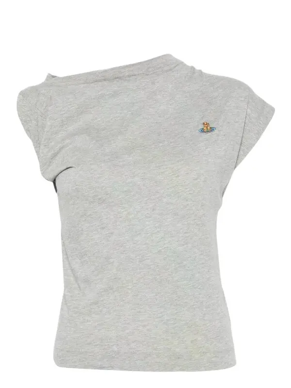 VIVIENNE WESTWOOD Draped Orb Embroidered T-shirt - Grey