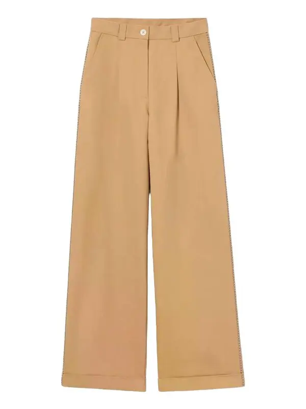 Claudie Pierlot Straight Pleated Trousers - Neutrals