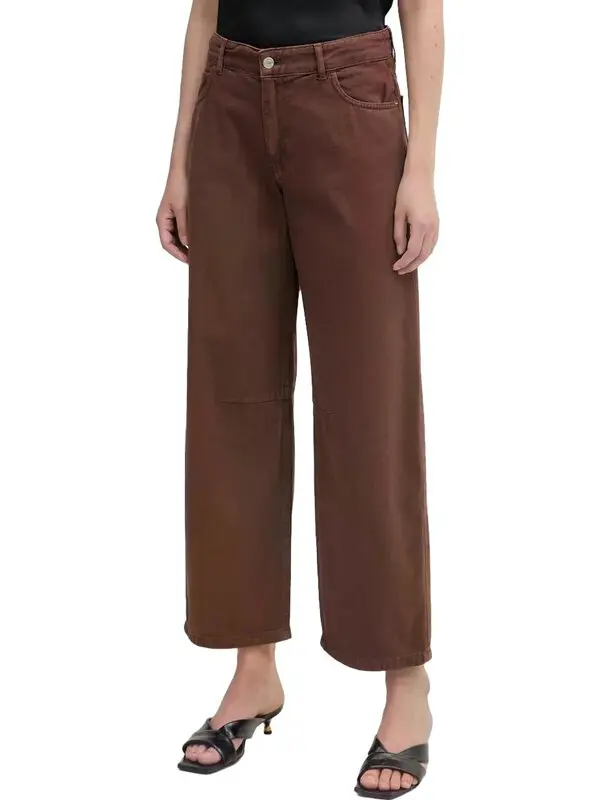HAVEONE Seam Detail Wide-leg Jeans - Brown
