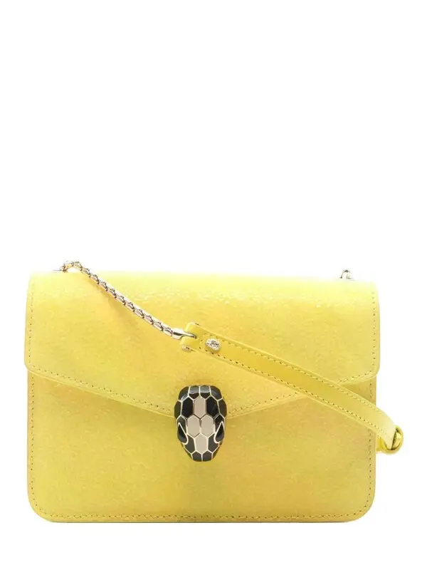 BVLGARI Serpenti Forever Crossbody Bag In Galuchat And Calfskin - Yellow