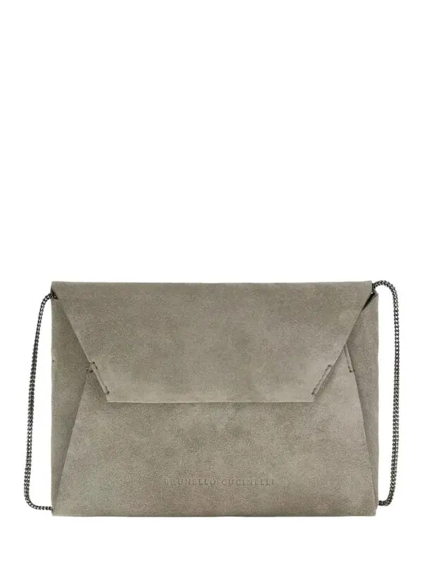 Brunello Cucinelli Suede Shoulder Bag - Grey
